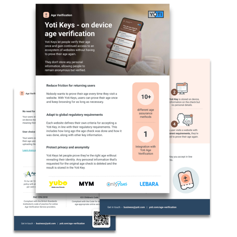 Yoti's age assurance tools